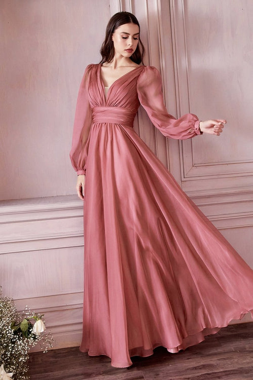 Long Sleeve Chiffon Dress | Ladivine By Cinderella Divine